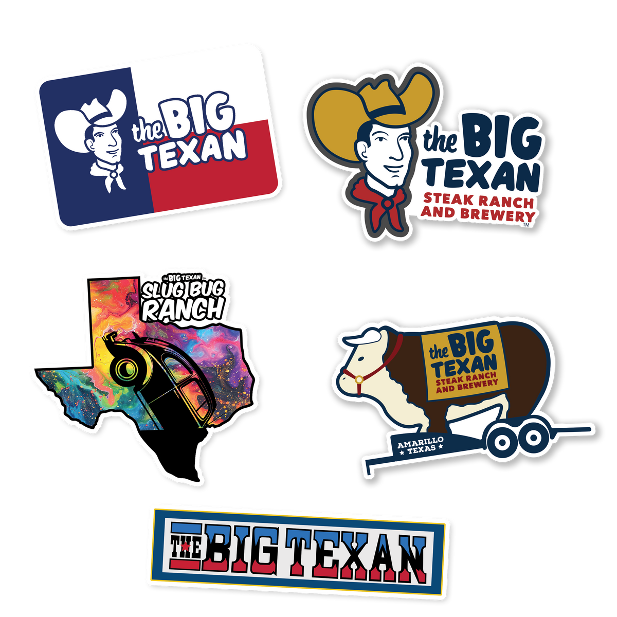 Big Texan Vinyl Sticker Pack – Set of 5 (Series 1) – The Big Texan