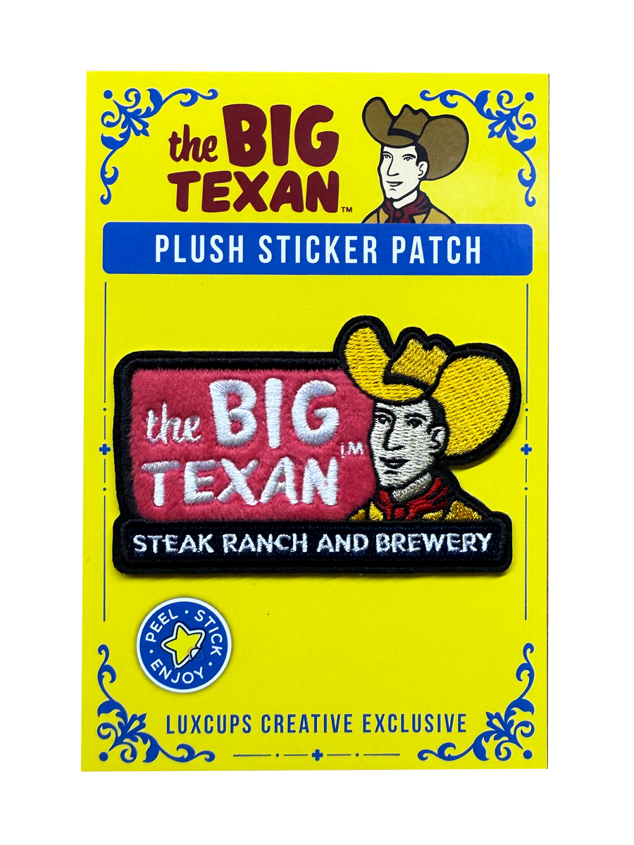 Big Texan Plush Sticker Patch – Logo Design (3.5" x 2") – The Big Texan