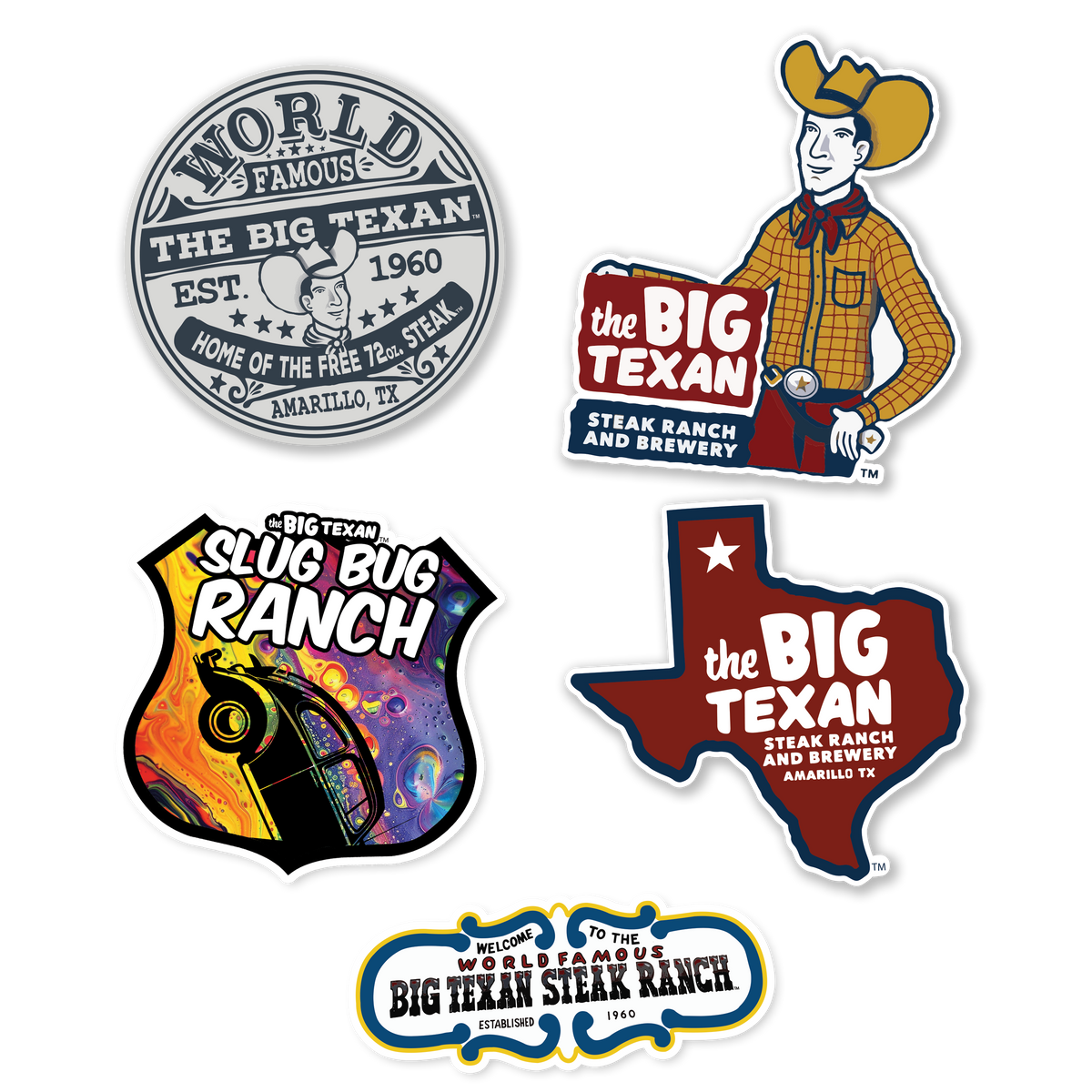 Big Texan Vinyl Sticker Pack – Set of 5 (Series 2) – The Big Texan